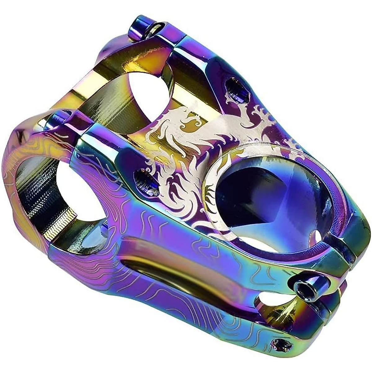 ZECHAO Mountain Bike Stem,Alloy 31.8 * 45mm CNC 0 Degree Short Bike Stem XC AM Mountain Road Bike Handlebar Stem Bike Parts Bike Stem (Color : Rainbow, Size : 31.8 * 45mm)