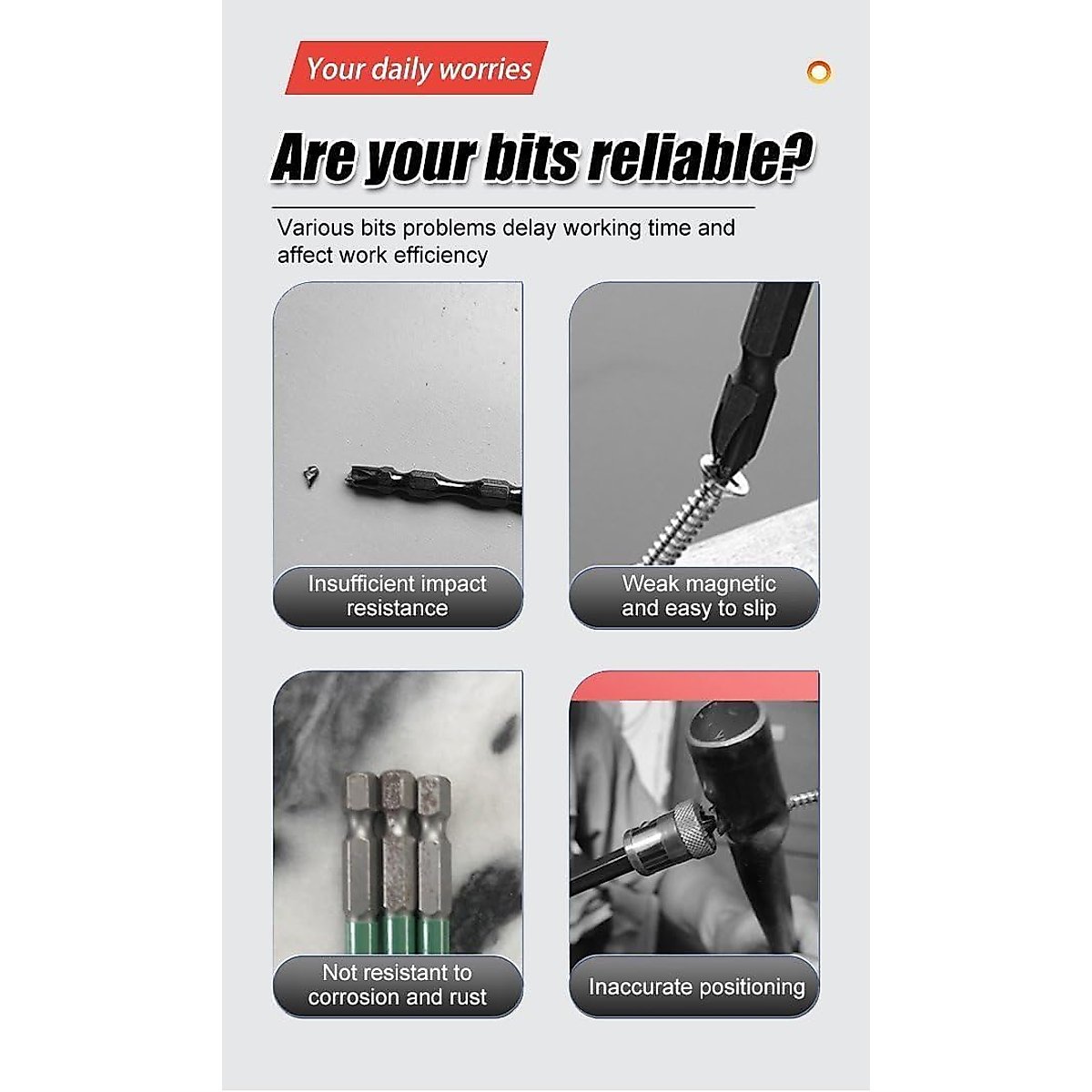 Upgraded High Hardness and Strong Magnetic Bit, 2024 New D1 Anti-Slip and Shock-Proof Bits With Phillips Screwdriver Bits, Strong Magnetic Screwdriver Bit