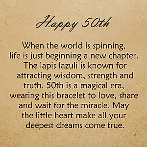 OFGOT7 50th Birthday Gifts for Women Turning 50 – Bead Bracelet with Message Card & Gift Box - Fiftieth