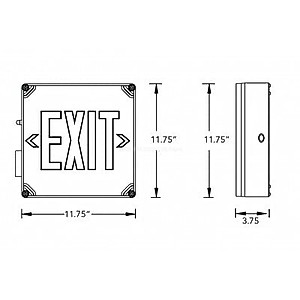 Weatherproof Exit Sign with Red Letters