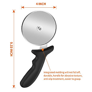 Yinghezu Pizza Cutter Wheel, Stainless Steel Slicer, 9.33-Inch Super heavy 173g, Sharp funny Classic Cutters, Kitchen Gadget with finger guard protects, For Pizza Lovers for easy dishwasher cleaning