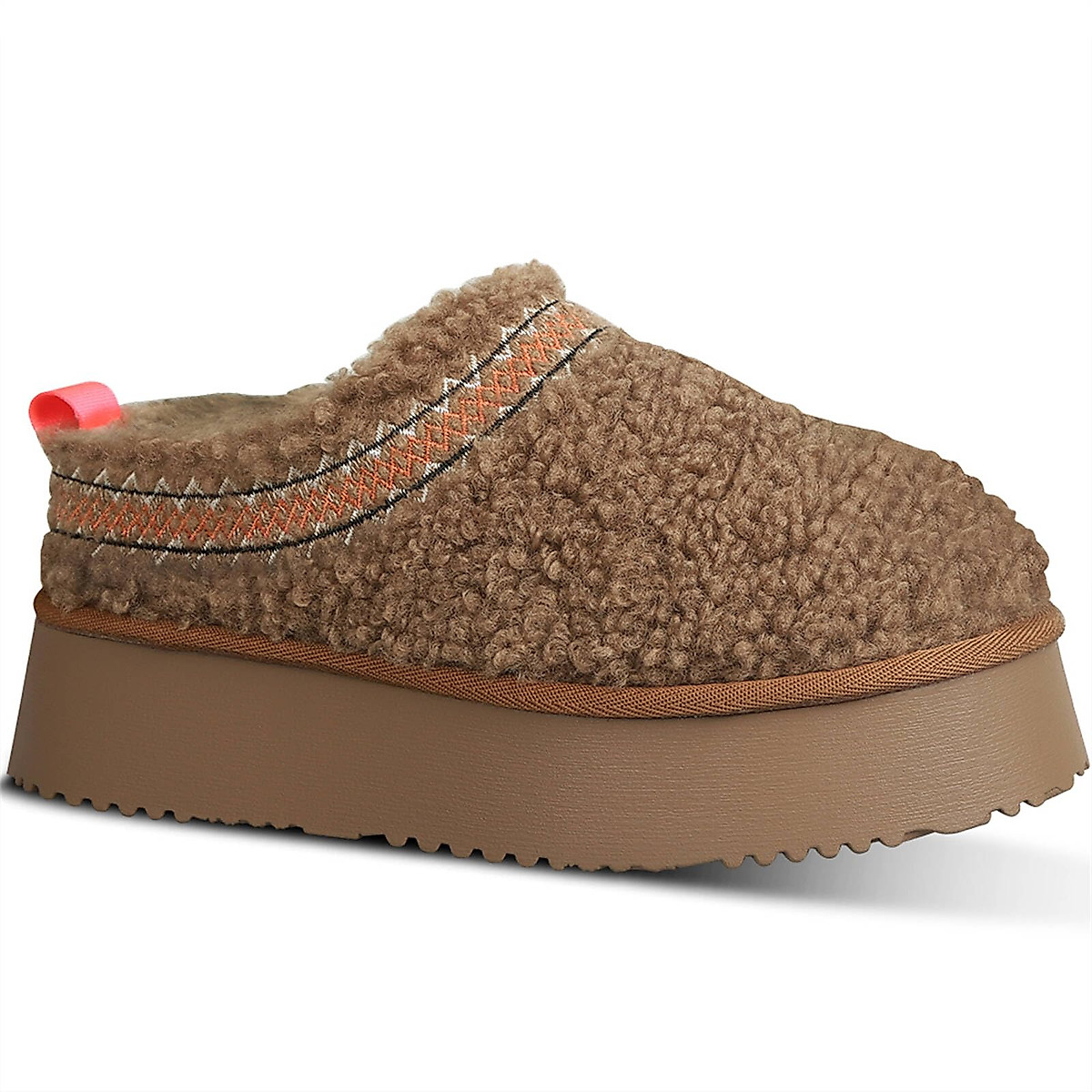 NATRAKI Women's Platform Slippers Mini Boots Braid with Plush Fleece Lining Fuzzy Slippers for Women Slip on Clogs