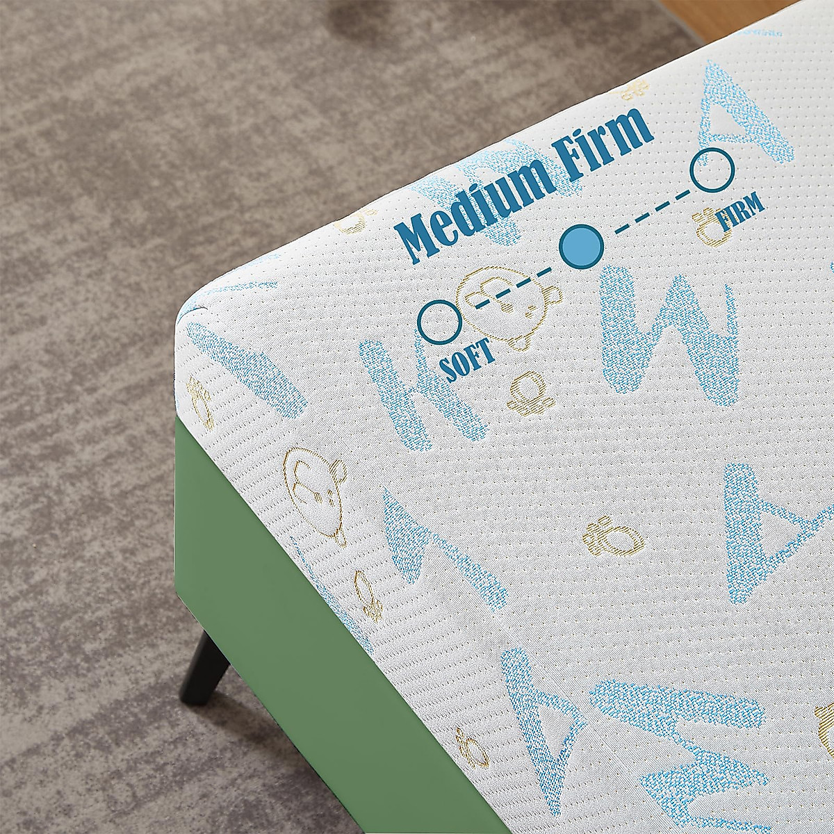 OUUI 6 Inch Twin XL Mattress for Kids, Removable Washable Cover Cooling Memory Foam Medium Feel, Bed-in-a-Box, CertiPUR-US Certified