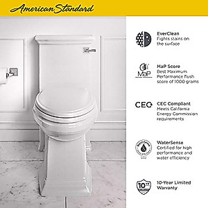American Standard 2851A105.020 Town Square S Right Height Elongated One-Piece Toilet with Seat, White