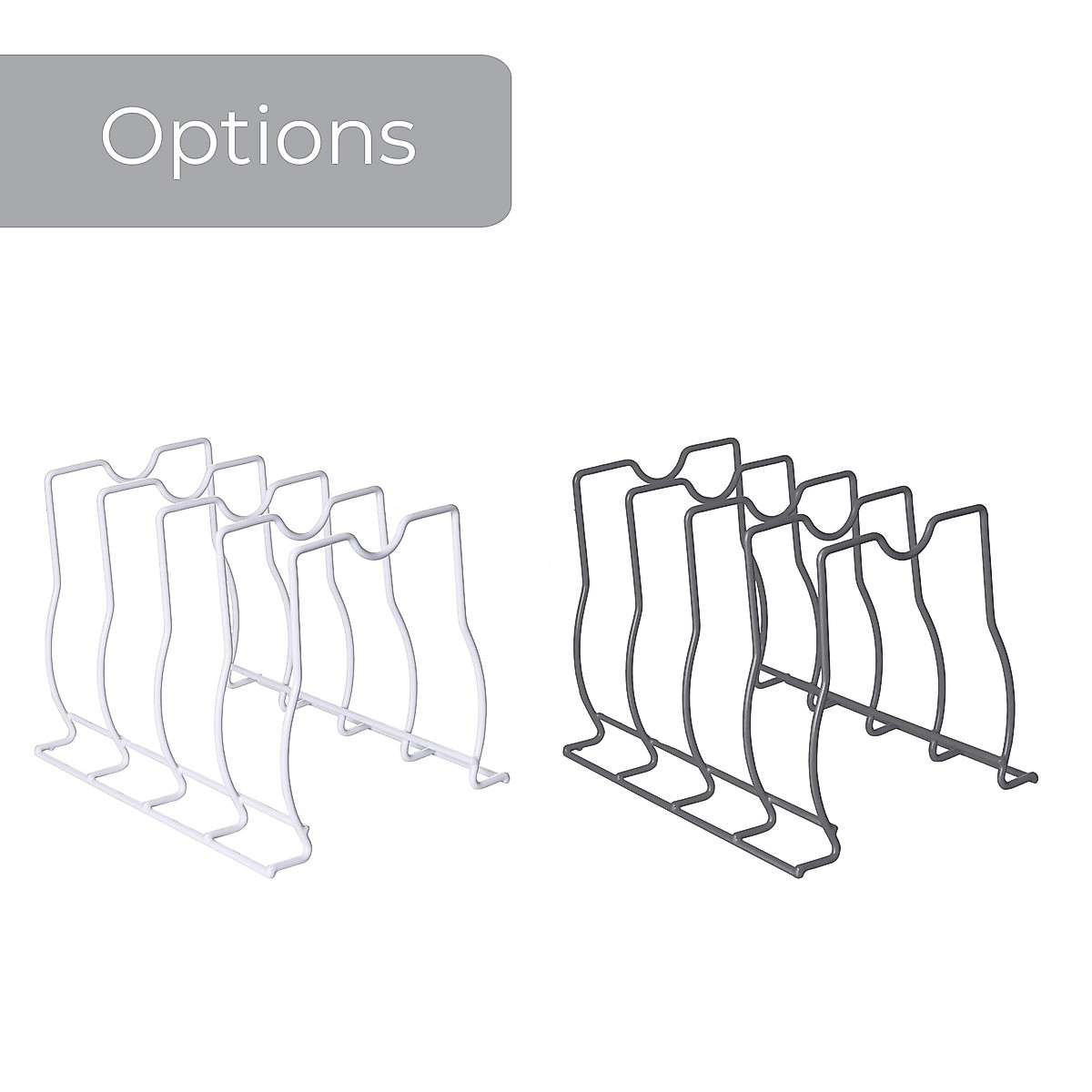 Smart Design Bakeware and Lid Storage Rack with 4 Compartment Dividers - Steel Metal Frame - Rust Resistant Finish - Cooking and Baking Pantry Organization - Kitchen 10 x 8 Inch - Light Blue