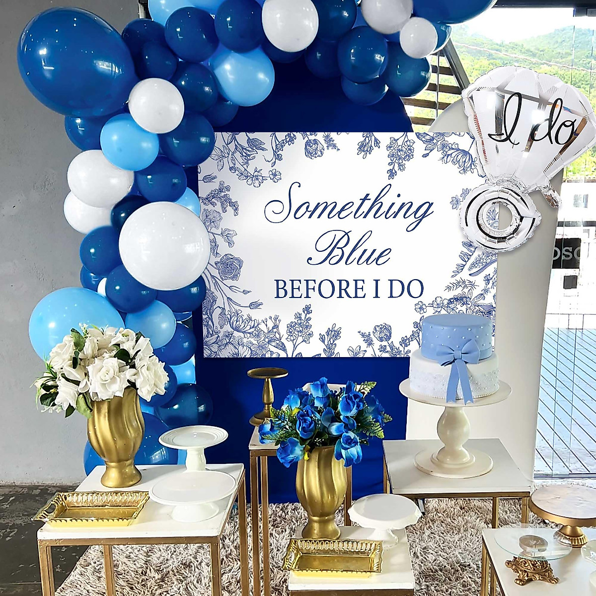 JeVenis Something Blue Before I Do Backrdrop for Women Something Blue Bridal Shower Decoration Banner Blue Bridal Shower Bachelorette Engagement Wedding Party