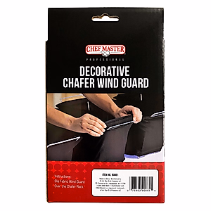 Chafer Wind Guard 2 Pack, Chafer Stand Cover, Decorative Food Warmer Cover for Indoor & Outdoor Events, Party, Catering, Buffet, Camping, Flame Retardant Fabric for Parties Buffet, Chef Master 90081