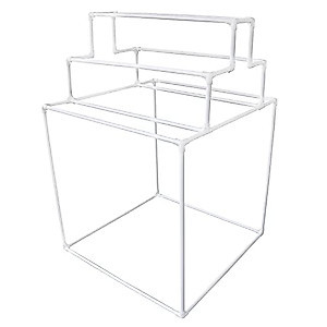 10 Bar Pyramid Towel Rack - Dry Wet Towels, Organize Fresh Towels, Poolside Towel Storage Organizer, 35.5" W x 35.5" L x 55" H, (White) Style 744125