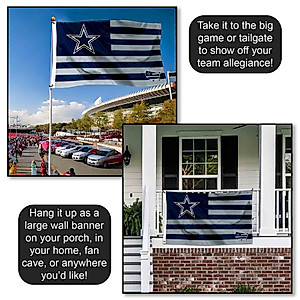 WinCraft Dallas Cowboys USA American Nation Stripes 3x5 Grommet Flag
