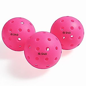 A11N S40 Outdoor Pickleball Balls- USAPA Approved, 3-Pack, Fuchsia