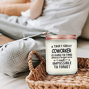 Maybeone Going Away Gift for Coworker - A Truly Great Coworker is Hard to Find - Lavender Scented Candle Gift - Goodbye, Leaving, Appreciation, Retirement, Farewell Gifts for Women Coworkers