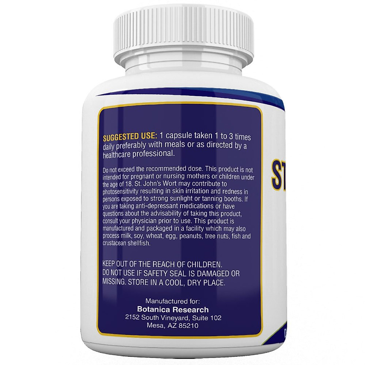 St John's Wort Extract Supplement: 500mg Vitamin Herb for Mood, Serotonin and Dopamine. Manages Stress, Sadness, Seasonal Mild Depression. 100 Saint John Wort Capsule Pills…