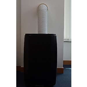 Mobile AC+ Dual Size Exhaust Hose Flange Wall Mount Connector for Portable AC Vent, 5 and 5.5 Inches Hose Compatible, White, Off Season Cover Plug Included Omni-directional