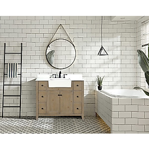 Ari Kitchen & Bath Sally 42" Bathroom Vanity in Weathered Fir, White Engineered Top