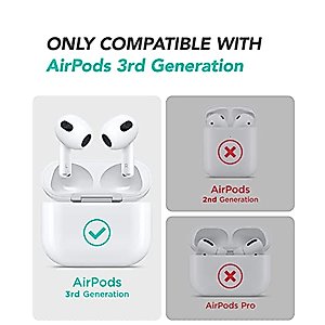 MOBOSI AirPods 3rd Generation Case 2021, Hard Shell Design Full-Body Protective Vanguard Armor Military AirPod 3 Case Cover with Keychain for AirPod Case 3rd Generation Case [LED Visible], Black