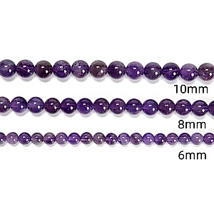 94Pcs(2 Strand/Set) 8mm Amethyst Purple Natural Stone Beads Round Gemstone Genuine Real Stone Loose for DIY Bracelet Jewelry String Making
