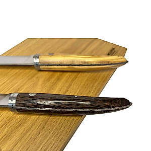 Laguiole en Aubrac Cuisine Gourmet Stainless Steel Fully Forged 3-Piece Starter Premium Kitchen Knife Set With Mixed Wood Handles, Made In France