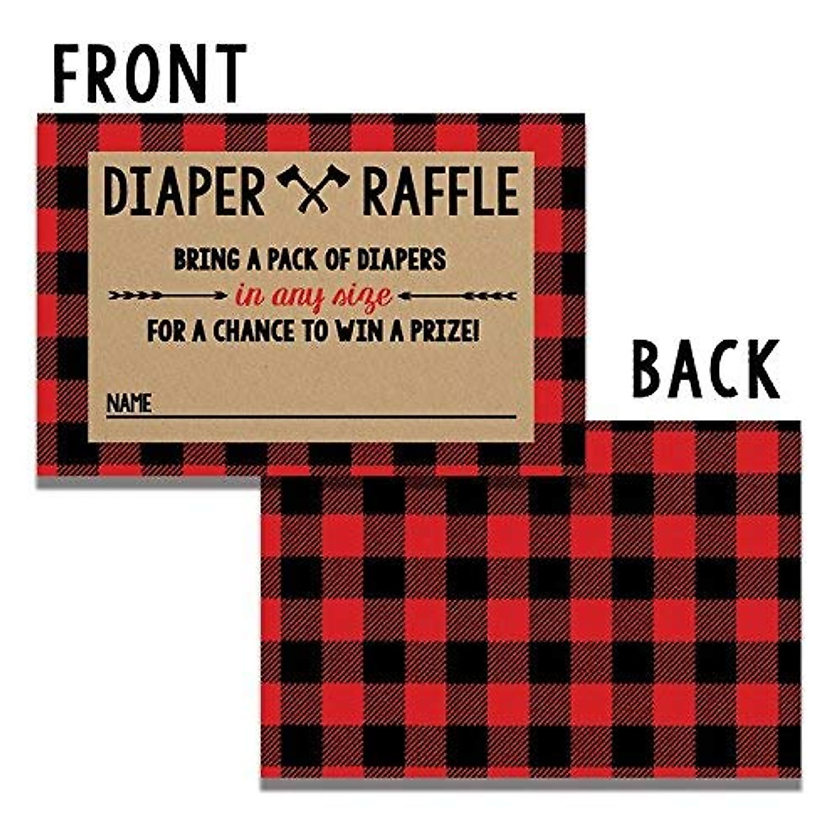 Lumberjack Rustic Baby Shower Invitation Set, Diaper Raffle, Book Request and Stickers