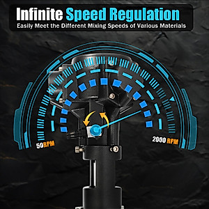 HENHAIY 50 Gallon Pneumatic Bracket Mixer 1/2HP Tank Barrel Air Mix Clip Paint Blender w/Blade Automatic Paint Stirring Machine Ink Mixer Air Agitator Mixing Tool Hand-Held