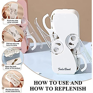 4 Pack Portable Floss Dispenser,Dental Floss Portable Case with 48Pcs Dental Floss, Upgrade Automatic Floss Organizer for Family Hotel Travel