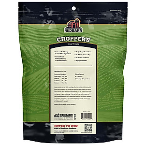 Redbarn Choppers Beef Lung Dog Chews, Natural, Made in USA, High-Protein Low-Fat, Grain-Free, Single Ingredient for All Dog Sizes(Pack of 8)