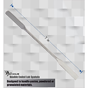 A2Z-SQRD4-7 Stainless Steel Double Ended Micro Lab Spatula Sampler, Square & Round End, 7" Length, 4/Pack