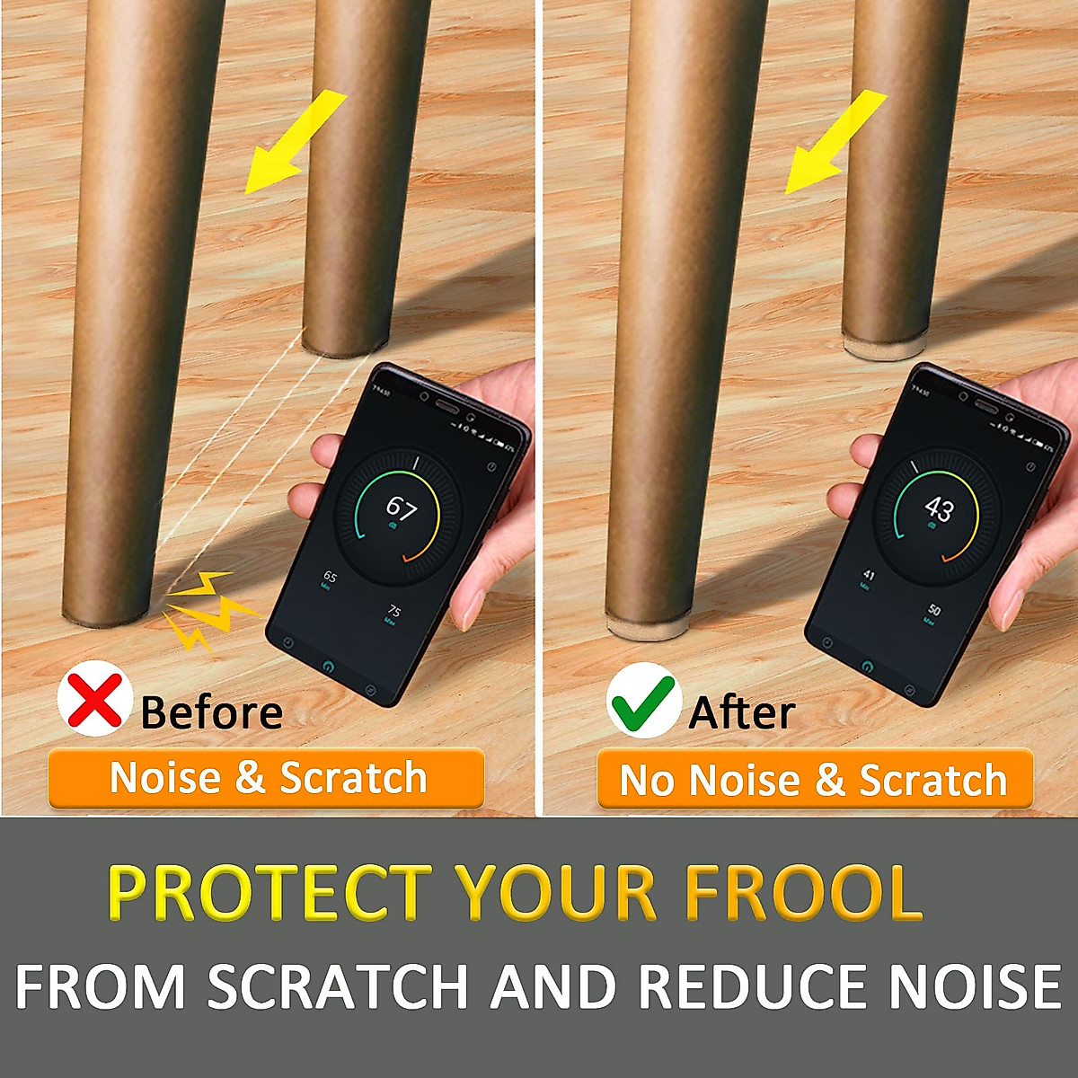 Felt Furniture Pads Floor Protectors - 131 Pcs Large Anti-scratch Noise Cancelling Felt Pads for Hardwood Tile Floors Chair Table Sofa Bed Legs Sliders Pads Birthday Gifts Christmas Stocking Stuffers