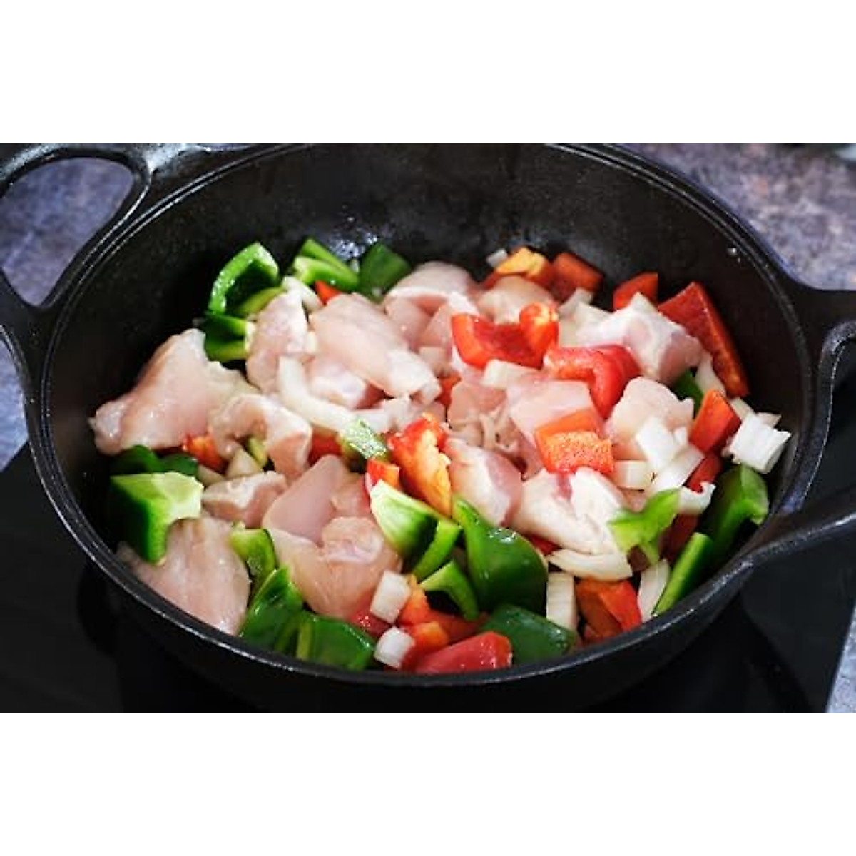 Cast Iron Balti Dish Pot with a Glass Lid, 3 Quart Medium Cast Iron Casserole Dish, Nonstick Handi Cast Iron Kadai Indian, Asian Wok, Dutch Oven