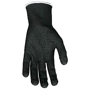 MCR Safety N96795L Ninja BNF Nitrile Gloves, ANSI Puncture 2, Abrasion 5, 15 Gauge Nylon/Spandex Shell with Full BNF Coating and Nitrile Grip Dots, 1-Pair, Large