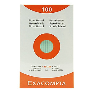 Exacompta Index Cards 5X8 Inch, 100 Pack, White,