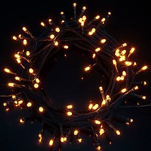 Joiedomi 100 LED Orange Halloween String Lights with 8 Modes 32.4FT Green Wire for Indoor Outdoor Holiday Décor Halloween Event Decoration, Tree, Eaves, Haunted House Theme Party