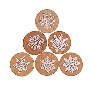 DECORA 6 Pieces Snowflake Floral Wooden Rubber Stamps for Card Making Scrapbooking and Crafts