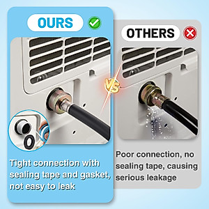 Leakproof Dehumidifier Drain Hose 3/4" FHT - 5 FT Thickened Dehumidifier Hose with Rustproof Durable Connector, No Kink and Easily Coilable, Fits for Most of Dehumidifiers