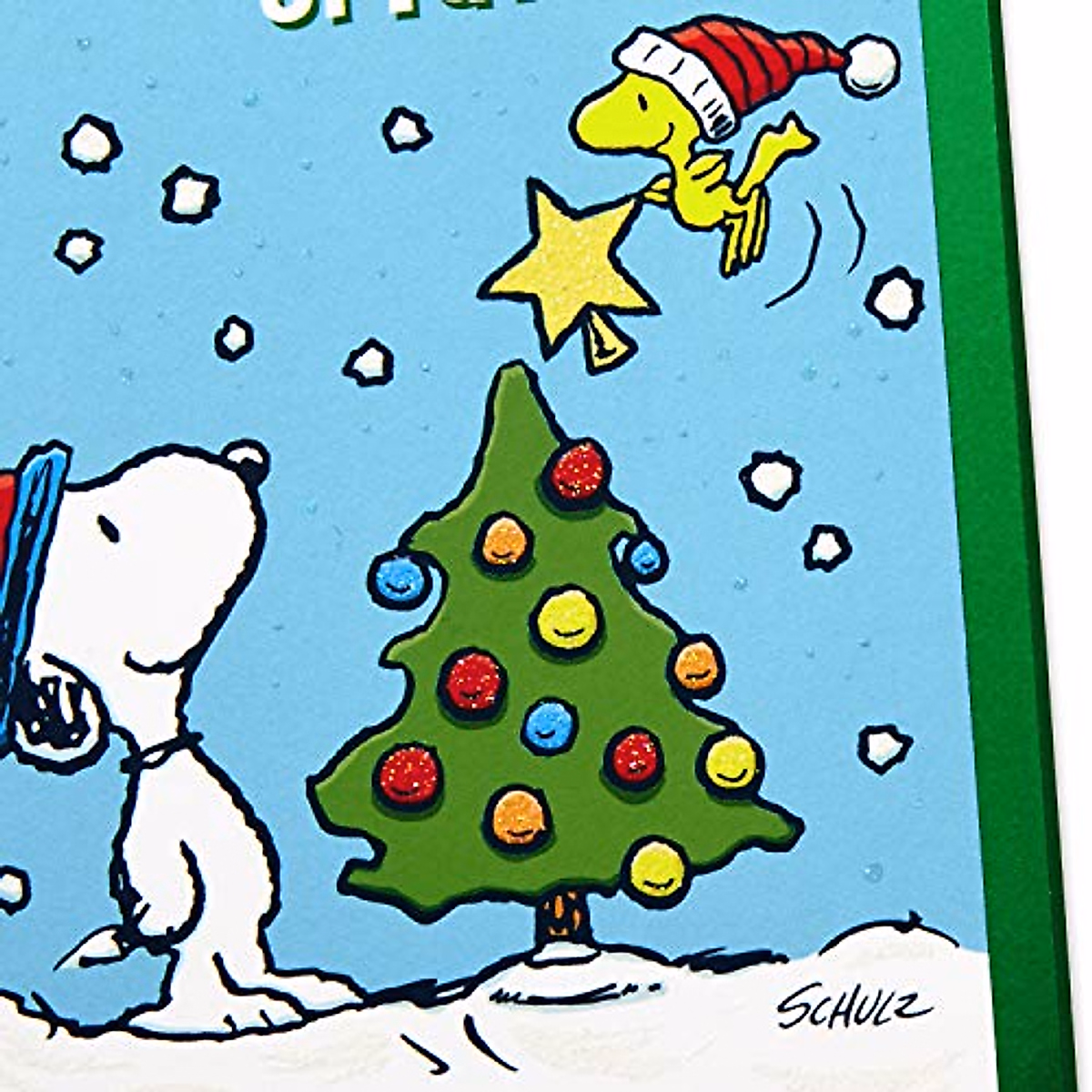 Hallmark Peanuts Christmas Cards Assortment, Snoopy and Woodstock (6 Cards with Envelopes, 2 Designs)