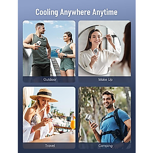 CuzyFeelin Portable Handheld Fan - High Speed(1-199) Small Mini Turbo Fan - [16H Cooling Time] Rechargeable Battery Powered Fan with Digital Display - Fan for Travel/Camping, Gifts for Women/Men