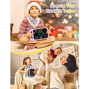 TECJOE Owl LCD Drawing Tablet, 8.5 Inch Colorful Toddler Doodle Board Drawing Tablet, Erasable and Reusable Electronic Drawing Pads, Educational and Learning Toy for 3-6 Years Old Boys, Gift (Purple)