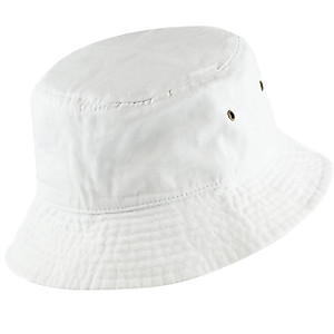 The Hat Depot 300N Unisex 100% Cotton Packable Summer Travel Bucket Hat (L/XL, White)