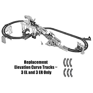 Replacement Parts for Thomas The Train - FJL40 ~ Thomas & Friends Trackmaster Dino Escape Train Track Set ~ Replacement Elevation Curve Tracks ~ 3 EL and 3 ER