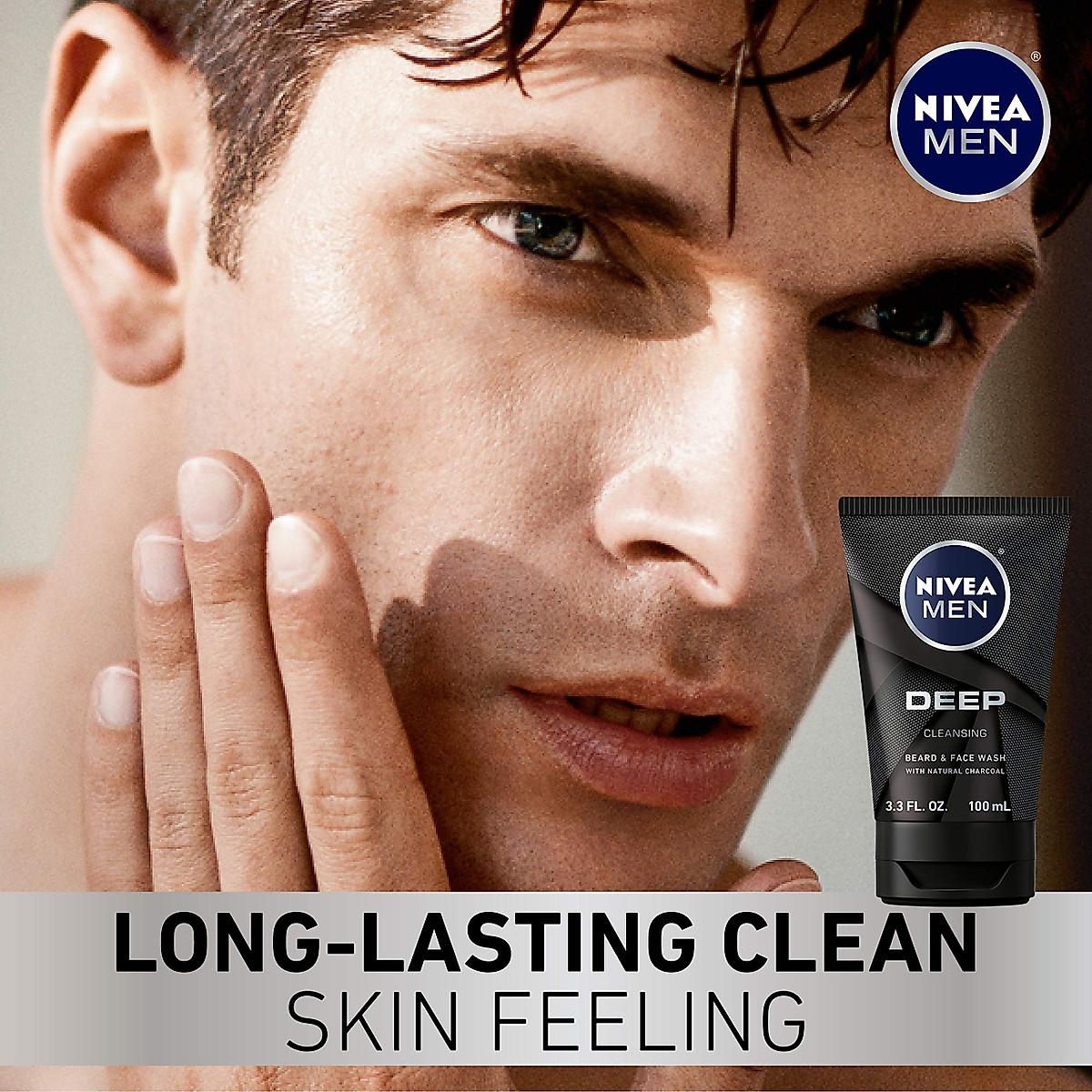 Nivea Men Deep Skin Care Collection, Men's Body Wash, Shave Gel, After Shave, and Beard & Face Wash, 4 Piece Gift Set