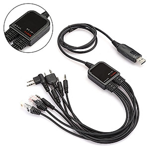 8 in 1 Multifunctional USB Programming Cable Compatible for Kenwood/QuanSheng/HYT/Motorola Walkie Talkie