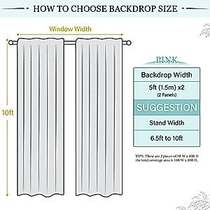 Party Backdrop Background Pink Chiffon Fabric Curtains 10ft x 10ft for Wedding Photo Backdrop Baby Shower Decoration