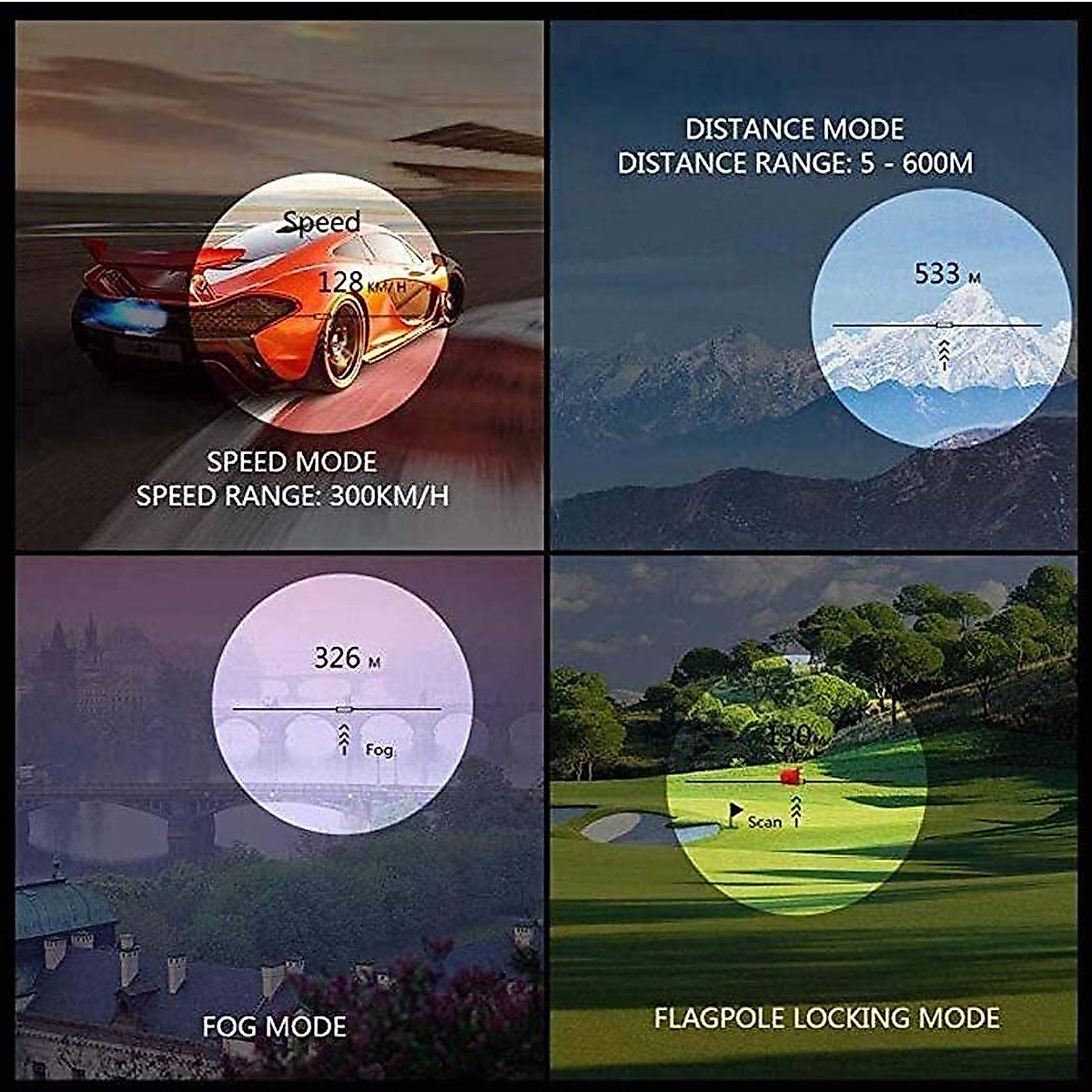 Feiyx Multi-Function Golf Rangefinder - LCD Display,1000M Range Finder,Waterproof Speedometer for Electronic Ruler high-Precision ranging Telescope