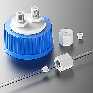 Multiple Distributor for Bottles GL45 Insert Made of PTFE,Liquid Chromatography Waste Cap,HPLC Solvent Delivery Caps,PP by ZHANXUBIO (1/8-2 Port)