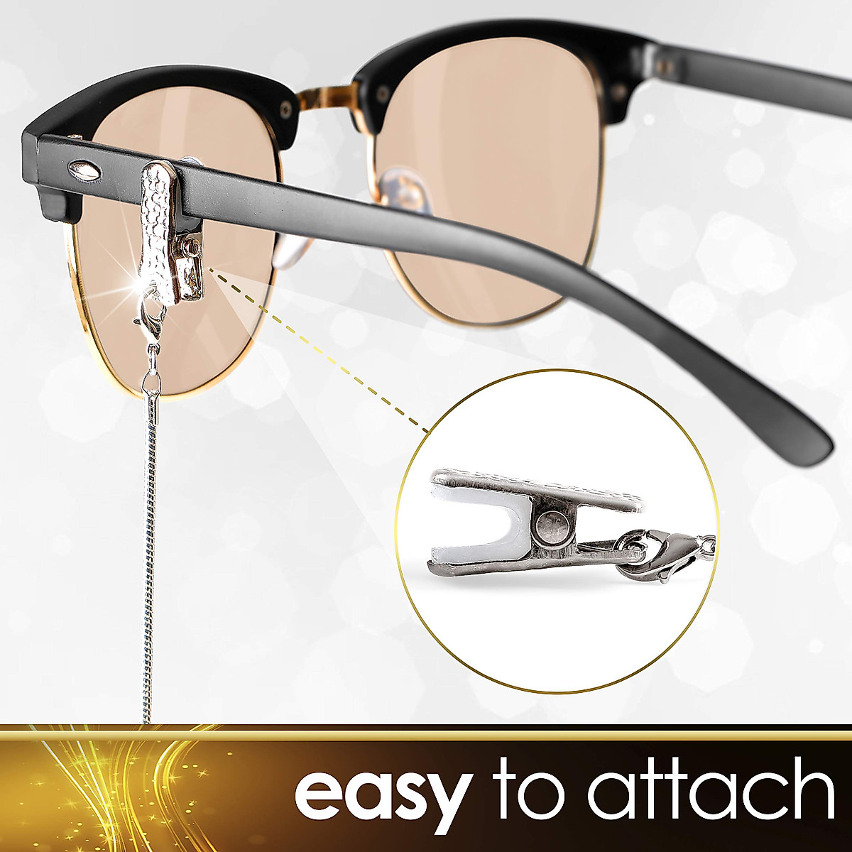 SIGONNA Eyeglass Chains for Women - Metal Glasses Chain - Eyeglasses String Holder Around Neck - Eyeglass Chains Cords Necklace Strap - 3 Pcs