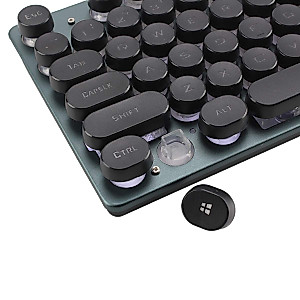 Mechanical Feel Typewriter Keyboard Retro Steampunk Keyboard 104 Keys Anti Ghosting Backlit Keyboard Typewriter Retro Style and Round Keycaps for PC and Mac