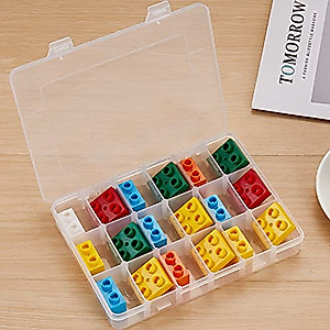 FGcase Plastic Compartment Container with Adjustable Dividers, Bead Storage Organizer Box Case with 18 Removable Grids for Jewelry Cosmetics Craft Tackle Pills Bolts and Nuts DIY Craft 2 Pack