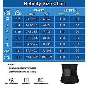 Nebility Women Waist Trainer Belt Tummy Control Waist Cincher Sport Waist Trimmer Sauna Sweat Workout Girdle Slim Belly Band(2XL,Black)