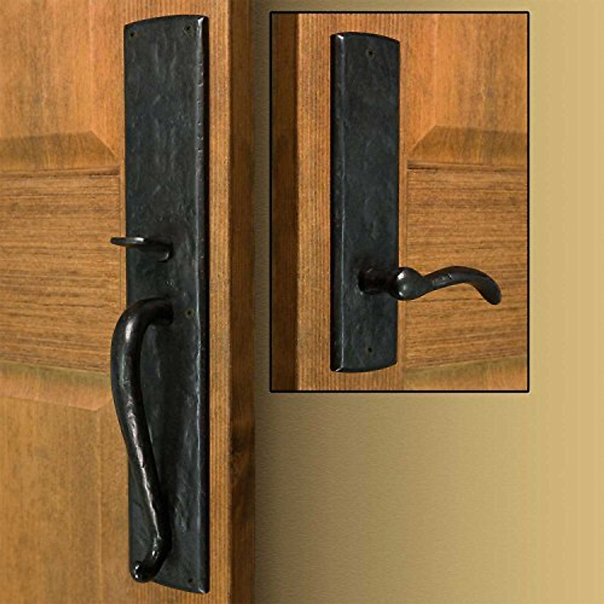 Signature Hardware 915876-KE-238-LH Bullock Left Handed Full Plate Keyed Entry Single Cylinder Door Handleset with Interior Lever