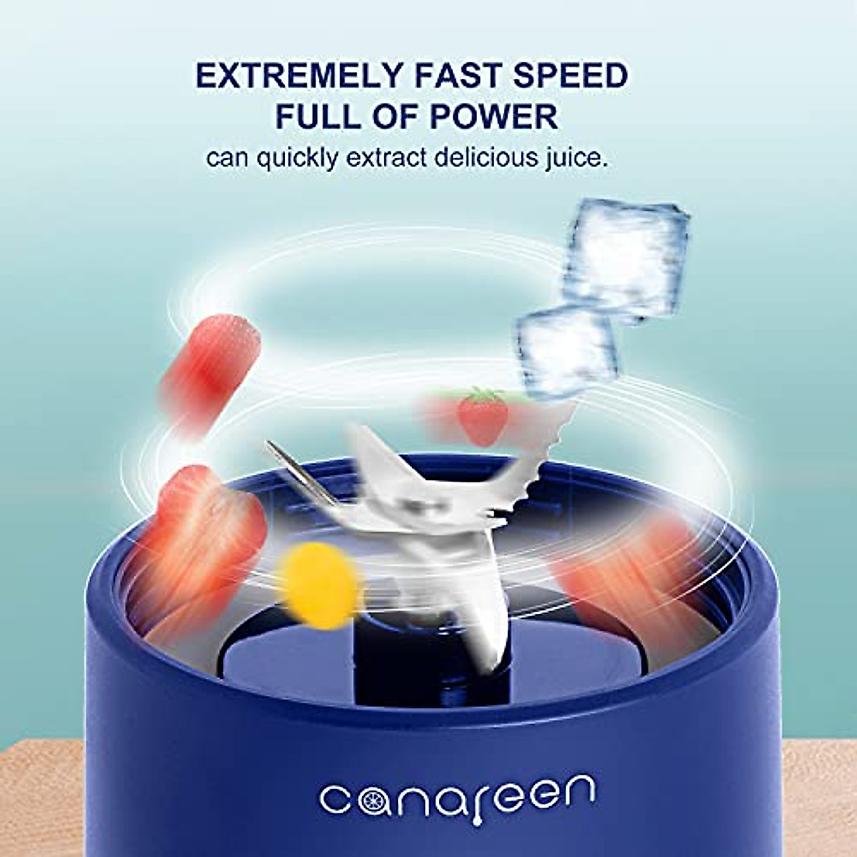 AIKIDS Portable Blender - 17Oz Personal Blender for Smoothies and Shakes | 4000mAh Rechargeable USB Mini Blender with 6 Blades | Handheld Blender for Sports Travel Gym