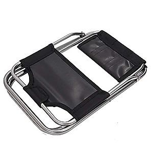CHENGHUIXIN Portable Folding Chair Outdoor Fishing Camping Chair with Backrest Carry Bag Aluminum Oxford Cloth Black
